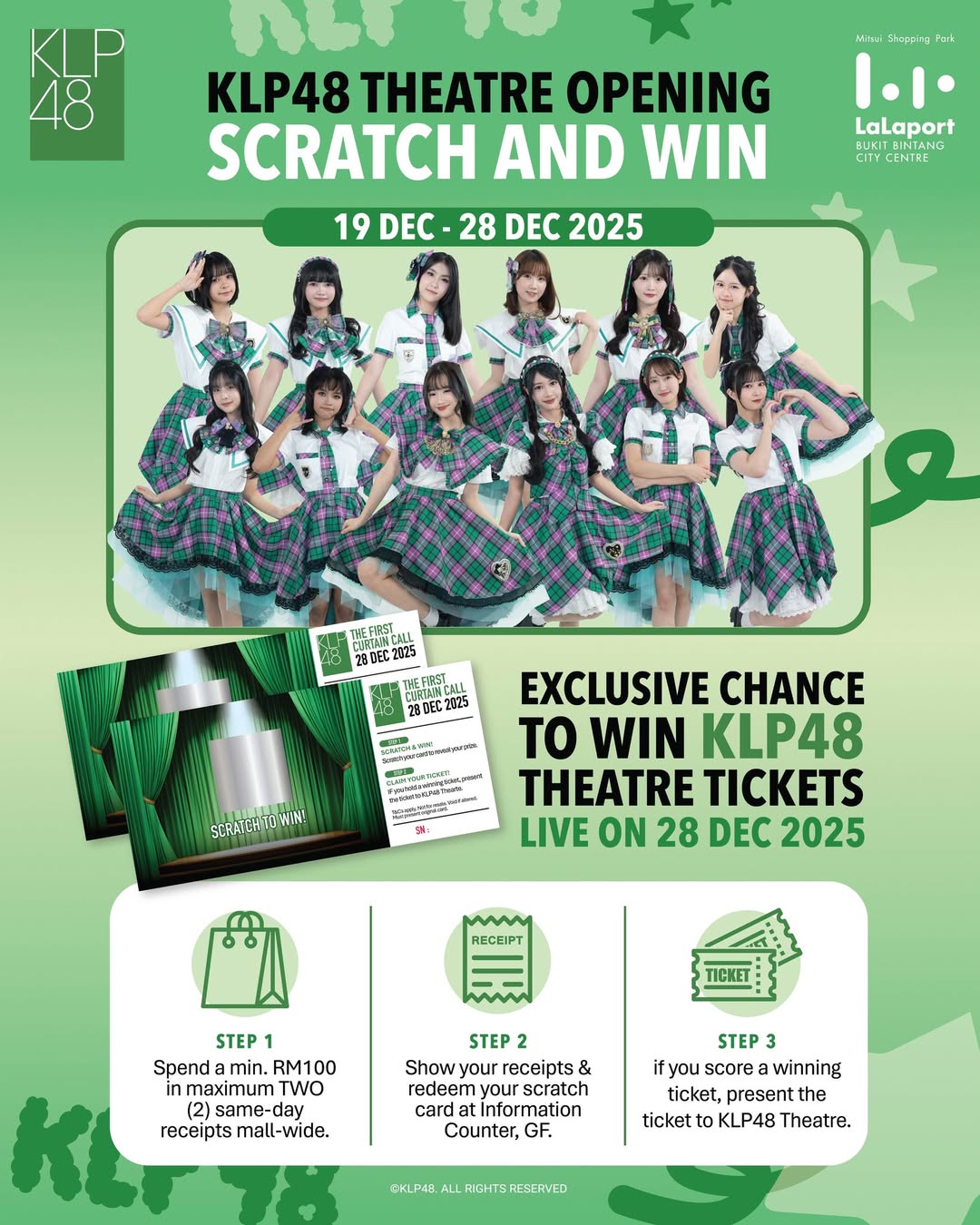 KLP48 Tickets! Scratch & Win at LaLaport BBCC | Lalaport Bukit Bintang ...